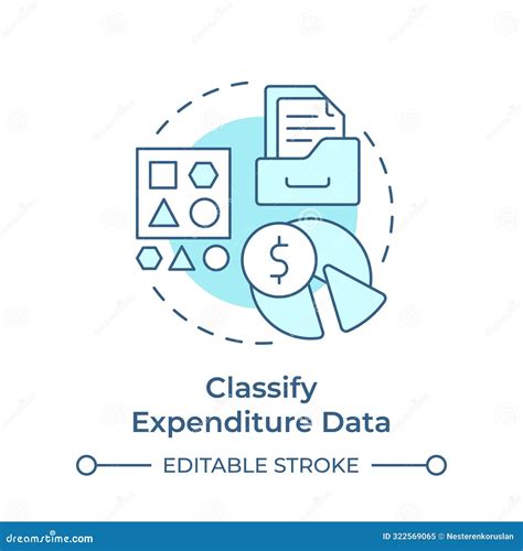 Classify Expenditure Data Blue Gradient Concept Icon Cartoon Vector