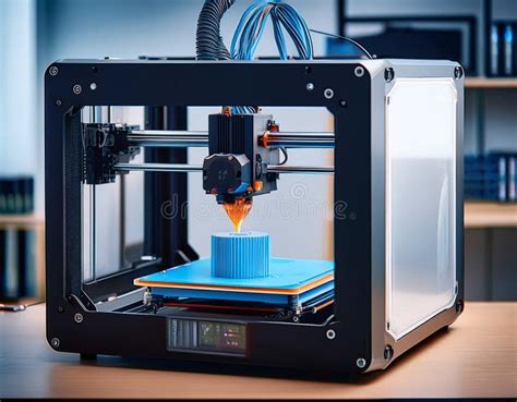3d Printer Creating A Prototype In A Lab Stock Illustration Illustration Of Production Future
