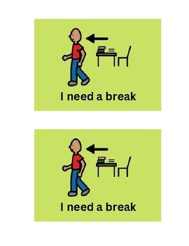 Need A Break Visual Card By Daily Skills Daily Thrills TPT