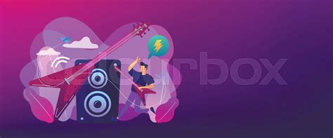 Rock Music Concept Banner Header Stock Vector Colourbox