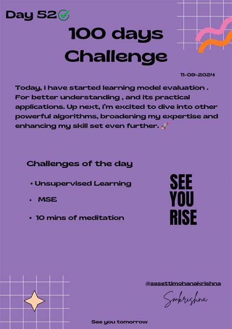 Sesetti Mohana Krishna On Linkedin Day 52 Of My 100 Days Of Machine Learning Challenge 🎉 Today