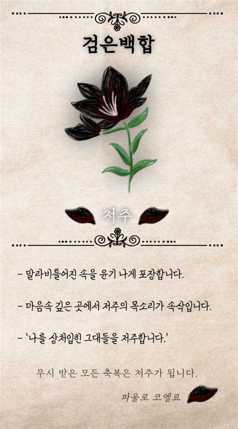 악마의 꽃말 테스트 2025 꽃 의미 영감을 주는 글쓰기 꽃말
