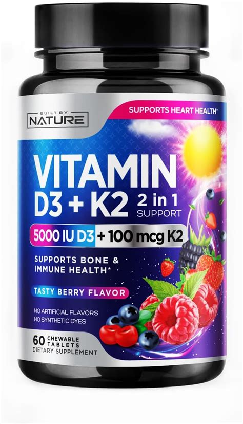 Vitamin D3 K2 Chewable Vitamin D 5000 Iu And K2 Mk 7 100