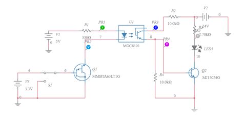Optocoupler Circuit Multisim Live