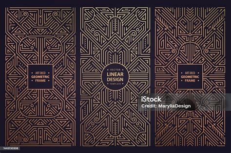 아르데코 디자인 요소 고급 제품에 대한 레이블 및 프레임 황금 선형 멋진 백어그라운드 개츠비 빈티지 스타일의 벡터 세트 초대장