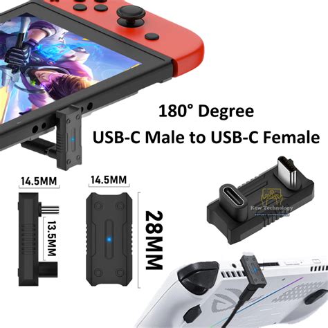 USB Type C Male To USB Type C Female Adapter Converter Degree Angle USB C PD W