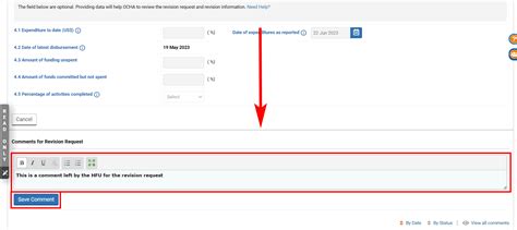 Review And Set Up A Project Revision Request Grant Management System Gms Support Help Portal