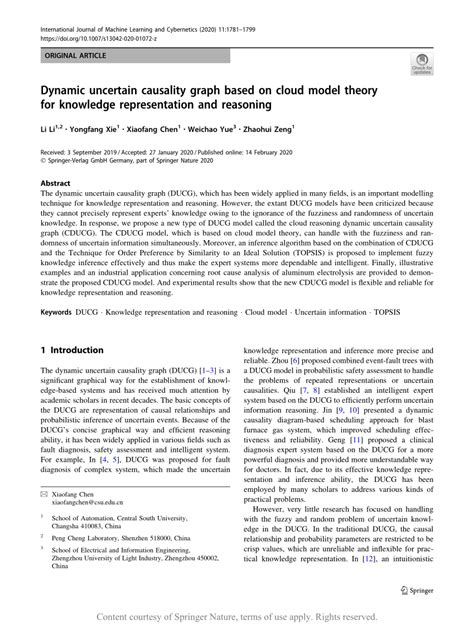 Dynamic Uncertain Causality Graph Based On Cloud Model Theory For