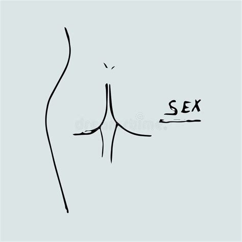 Female Figure Drawing And Inscription Sex Concept Stock Vector