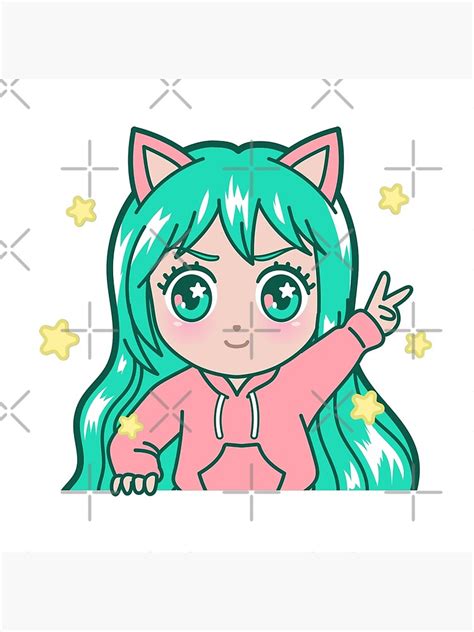 Cute Anime Girl Peace Sign Poster For Sale By Iyoovi Redbubble