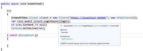 Asp Net Web Api Nswag Generated Service Has No Return Logic Stack Overflow