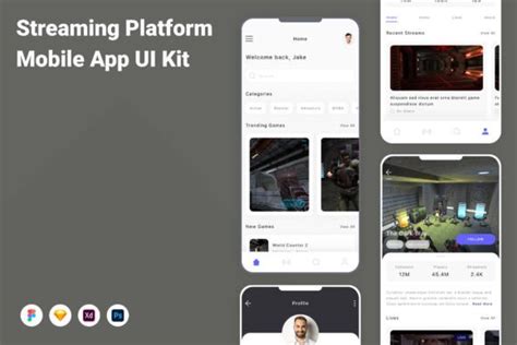 Streaming Platform Mobile App UI Kit Graphic By Betush Creative Fabrica