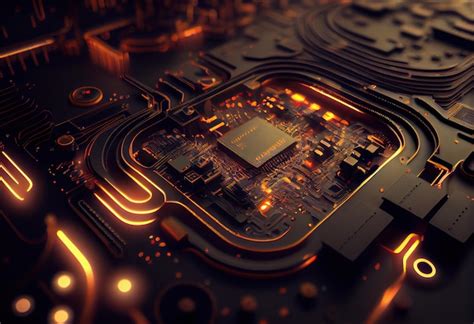Premium Ai Image Close Up Macro Shot Of Circuit Cyberspace Board With Computer Motherboard