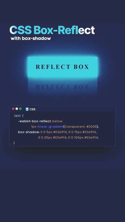 Css Box Reflect With Box Shadow Css Learnhtml5andcss3 Webdesign