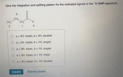 Solved Give The Integration And Splitting Pattern For The Chegg