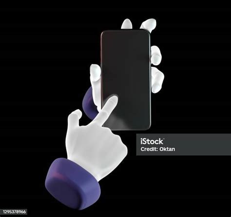 검은 색 배경에 고립 된 휴대 전화를 들고 3d 일러스트레이션 가볍게 두드리기에 대한 스톡 사진 및 기타 이미지 가볍게 두드리기 개념 공란 Istock