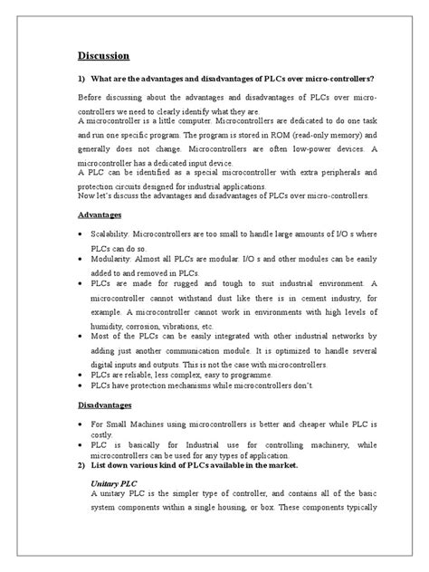 What Are The Advantages And Disadvantages Of Plcs Over Micro Pdf Programmable Logic