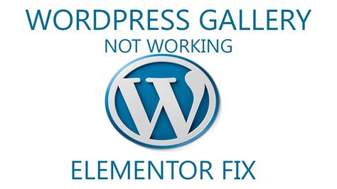 Wordpress Gallery Elementor Stopped Working Solution And Quick Fix Youtube