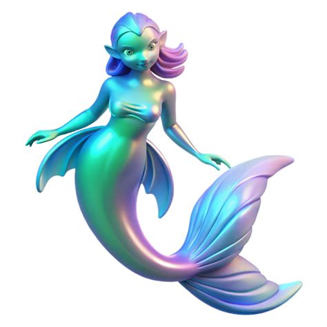 Iridescent Mermaid 3d Render 56766690 Png