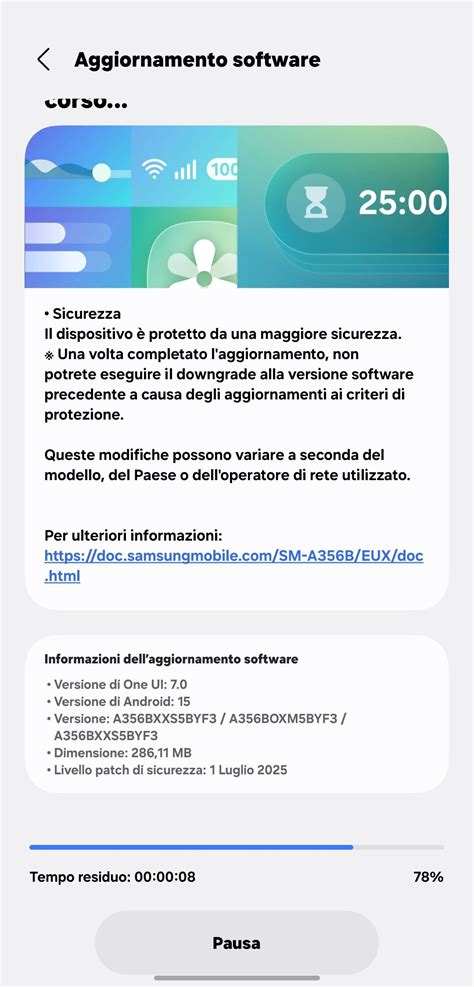Aggiornamento Patch Sicurezza Galaxy A35 Samsung Community