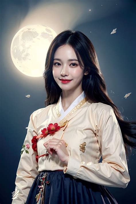 AI로 몽환적인 느낌의 한복입은 여자 그리기 만들기 Nữ thần