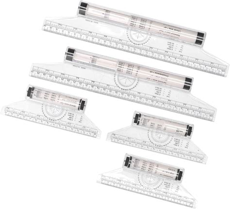 Measuring Protractor Parallel Line Rolling Ruler Multi Purpose Template