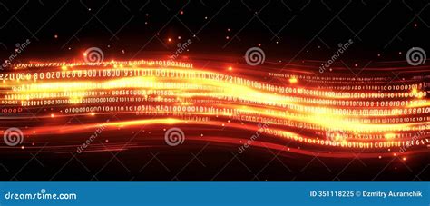 Data Streams Of Terabytes Of Binary Code A Wavy Field Of Coded Blockchains Stock Illustration
