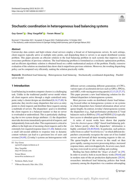 Stochastic Coordination In Heterogeneous Load Balancing Systems