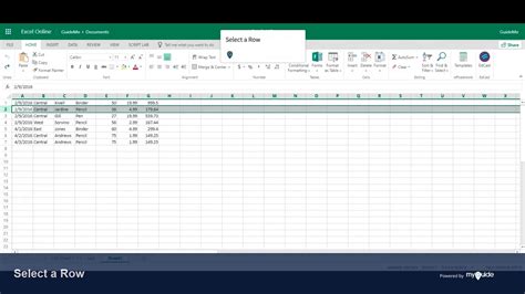 Myguide Inserting And Deleting Rows And Columns In Excel Youtube