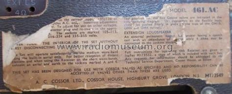 461ac Radio Cossor Ac London Build 1946 6 Pictures 5 Tubes