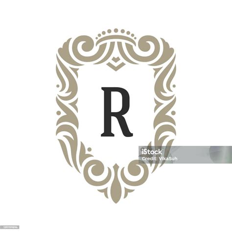 럭셔리 모노그램 로고 템플릿 벡터 오브젝트 로고 타입 또는 배지 디자인 문장에 대한 스톡 벡터 아트 및 기타 이미지 문장 벼슬 벡터 Istock