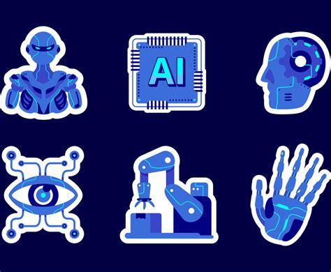 Artificial Intelligence Stickers Set