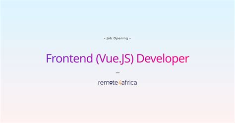 remote frontend vue js developer job at internet software and services