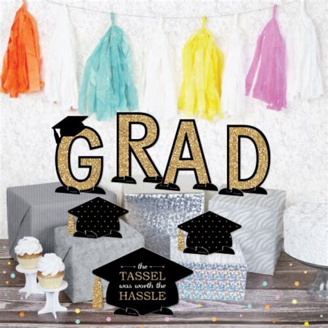Big Dot Of Happiness Tassel Worth The Hassle Gold Grad Centerpiece