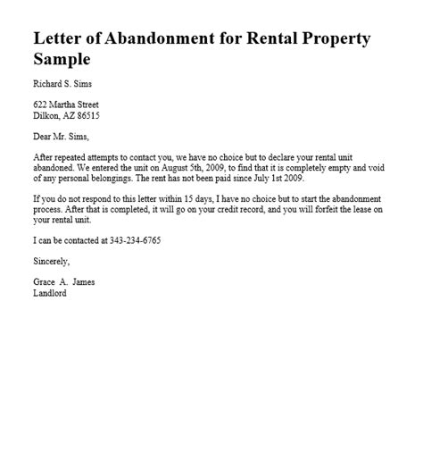 Abandonment Notice Templates 5 Free Word Excel And Pdf