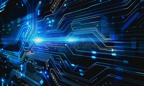 Digital Abstract Background With Blue Technology Graphics And