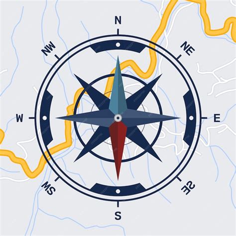 Premium Vector Vector Flat Map Compass Background