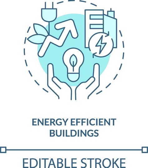 Energy Efficient Buildings Turquoise Concept Icon Energy Efficiency