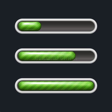 D Realistic Vector Icon Green Progress Bar In Stages App Interface Element Loading Indicator