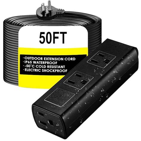 Lukyamzn Weatherproof Outdoor Power Strip Surge Protector 4 Outlets 3