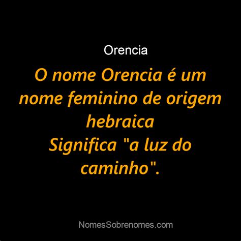 👪 → Qual O Significado Do Nome Orencia