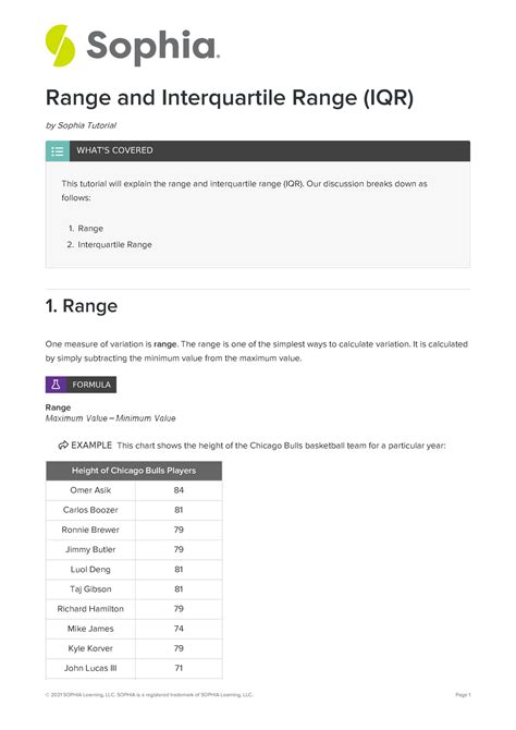 Range And Interquartile Range Iqr 2 Range And Interquartile Range
