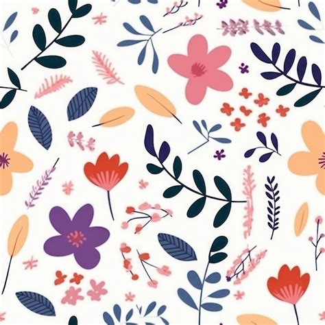 Premium Ai Image Floral Seamless Patterns Design For Paper Fabric Wallpaper Created With