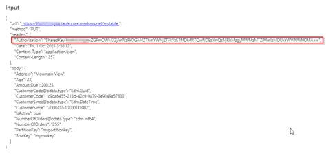 How To Insert An Entity Into Azure Storage Table Using Web Activity Of