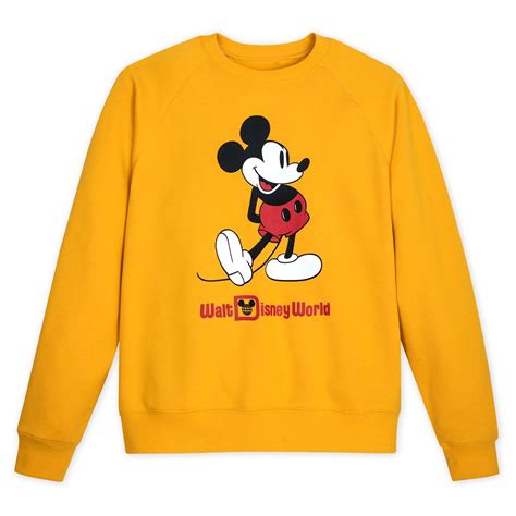 Disney Adult Sweatshirt Classic Mickey Mouse Yellow
