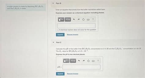 Solved A Butfer Solution Is Made By Dissolving Hc2h3o2 Part