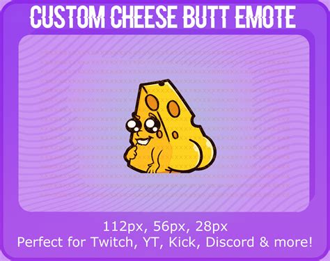 Cheese Butt Emote Booty Twitch Youtube Emote Etsy