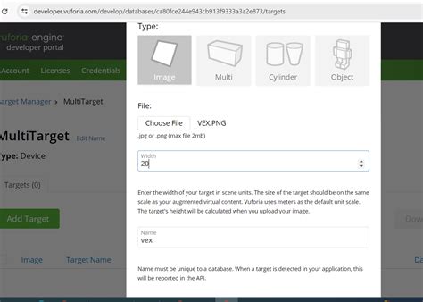 Augmented Reality Database Is Not Creating For Image Target” Vuforia