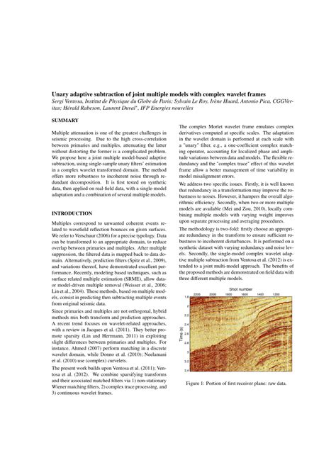 pdf unary adaptive subtraction of joint multiple models with complex