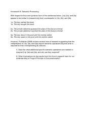 Understanding Semantic Processing Beyond Syntactic Form Course Hero